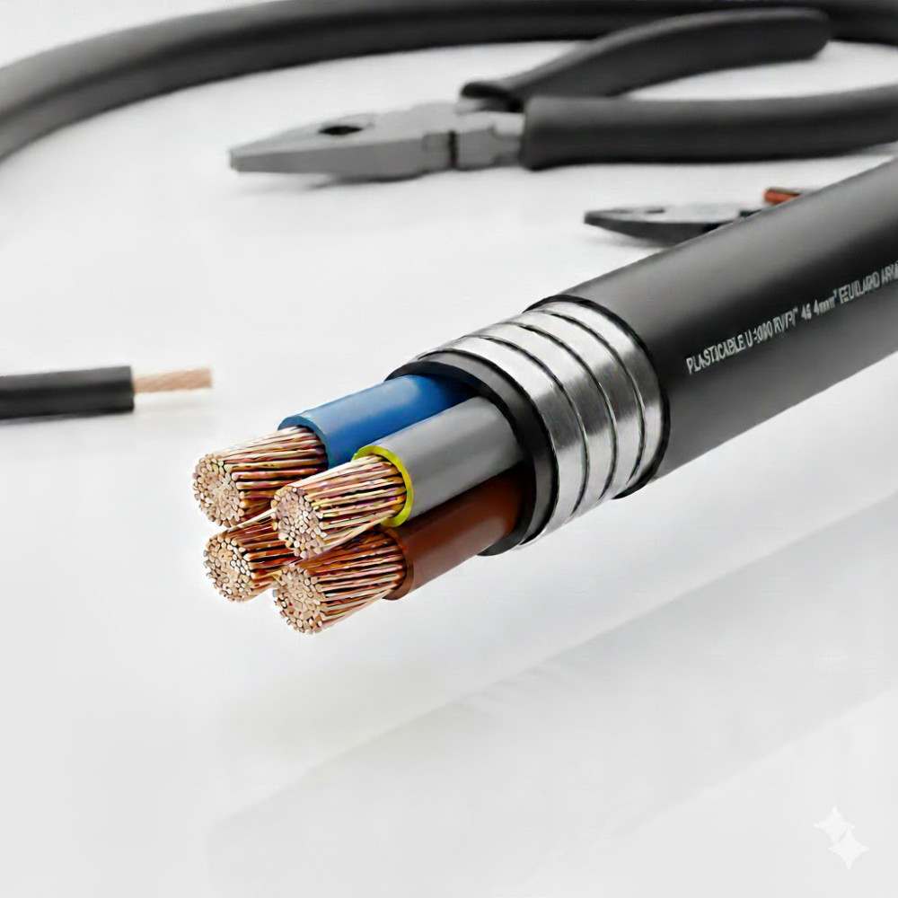 Câble électrique feuillard armé U-1000 RVFV 4G4mm² - Plasticable ...