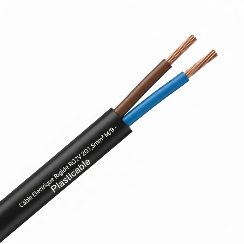 Câble Electrique Rigide R2V - RO2V - HG1000 - U-1000 R2V 2G1,5mm² M/B ...